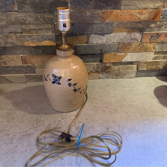 Source Unknown | Accents | Pottery Folk Art Glazed Cobalt Blue Beige ...